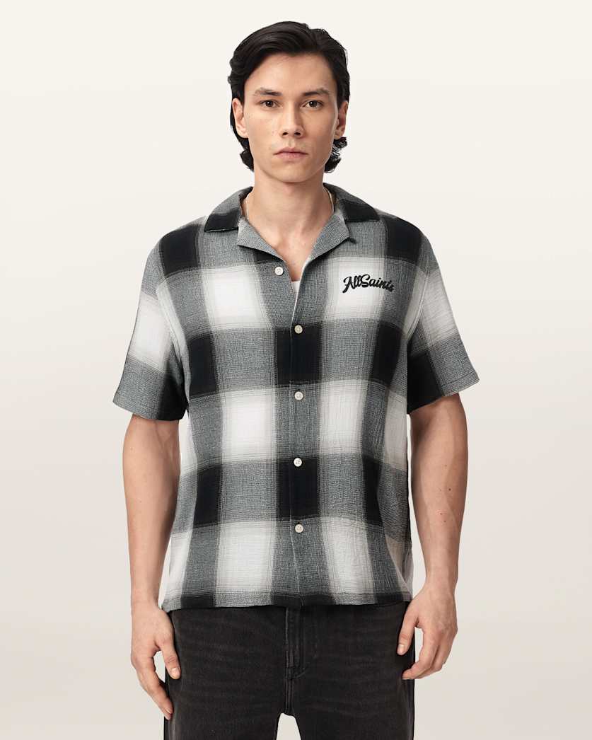 Fade Out Short Sleeve Check Shirt WHISPER GREY | ALLSAINTS